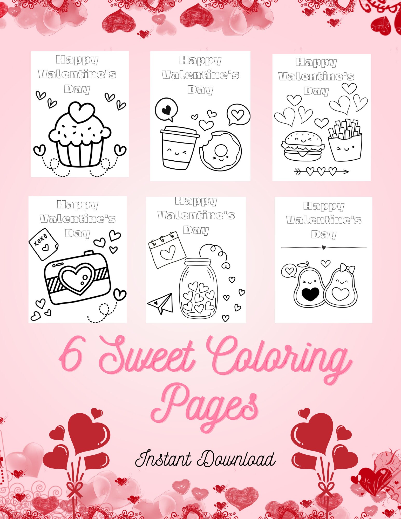 Valentine's Day Coloring Pages, Printable Coloring Pages, Valentine ...