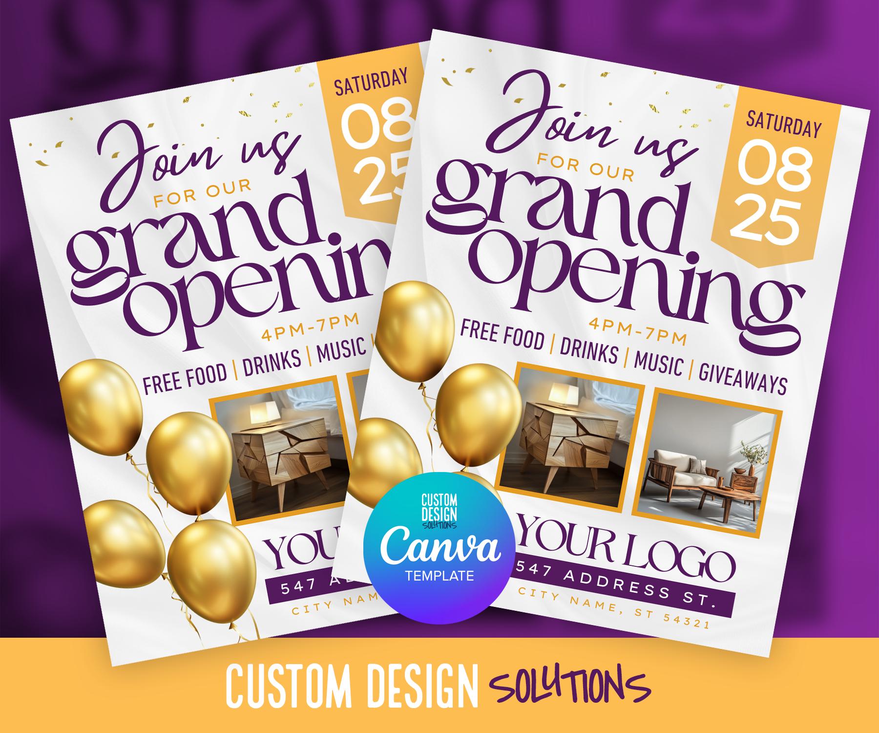 Grand Opening Event Flyer, Elegant Flyer, Classy Flyer, Professional ...