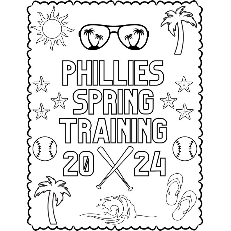 Phillies Spring Training Kids Printable Coloring Page - Etsy
