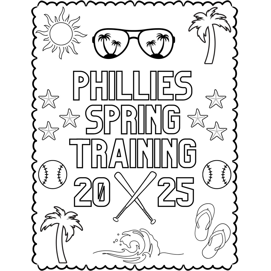 Phillies Spring Training Kids Printable Coloring Page - Etsy