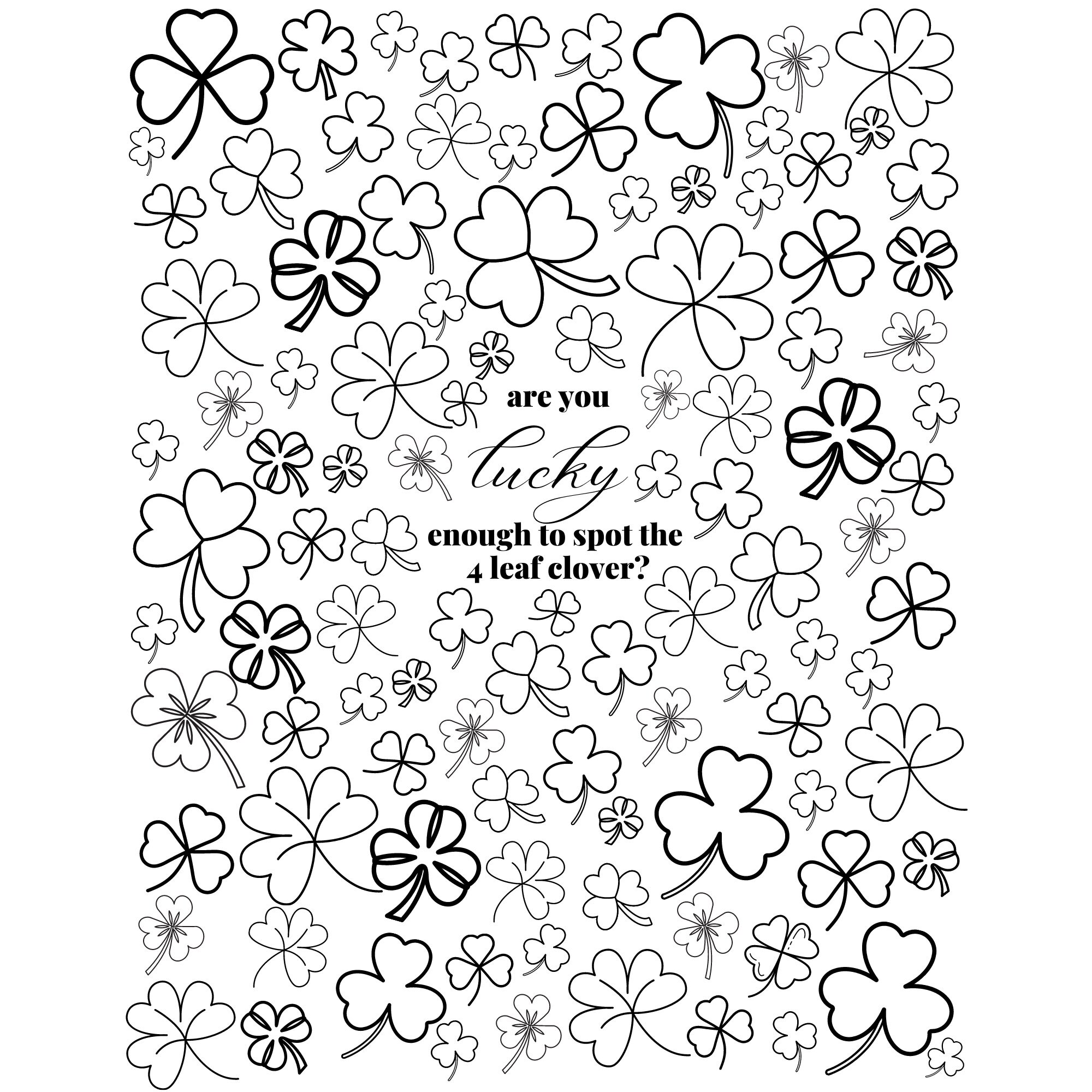 Shamrock Search St Patrick's Day Printable Coloring Pages - Are You ...