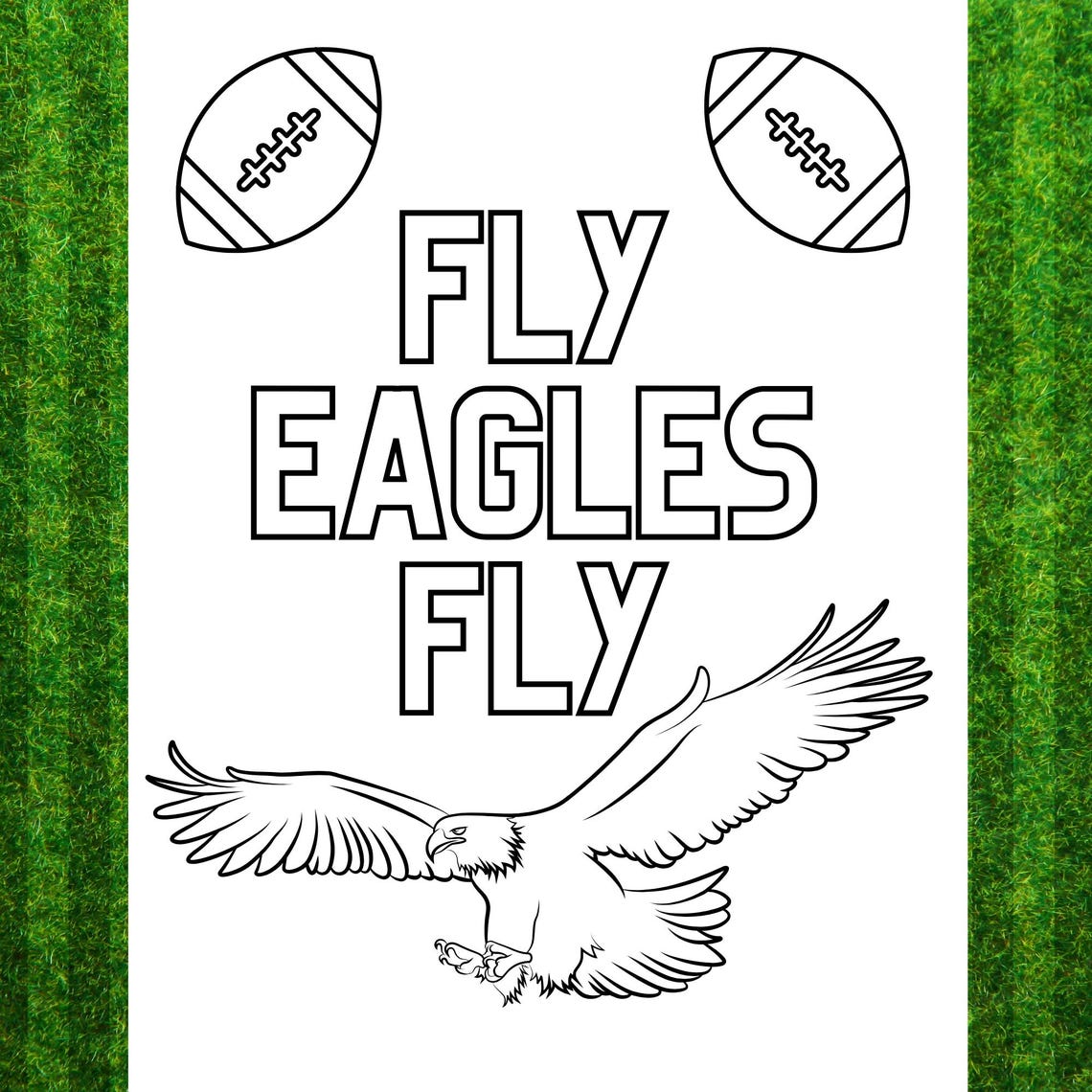 Fly Eagles Fly! Kids Printable Coloring Page - Etsy