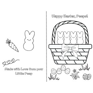 Happy Easter, Peeps! - Printable Foldable Kids Easter Card to Color and ...