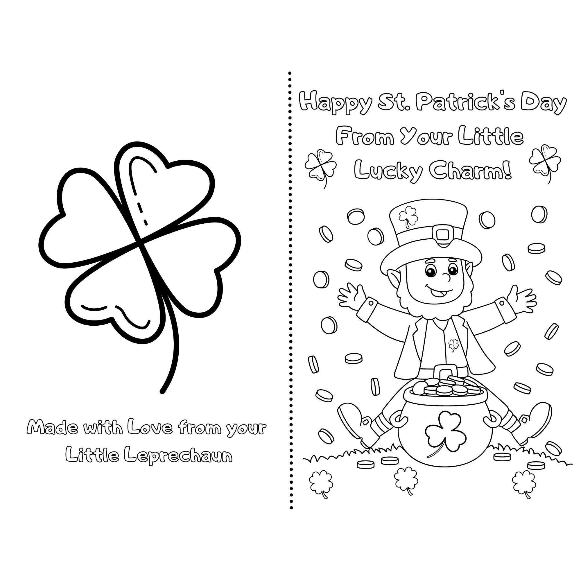 Little Lucky Charm Printable Foldable St Patrick's Day Kid Card to ...