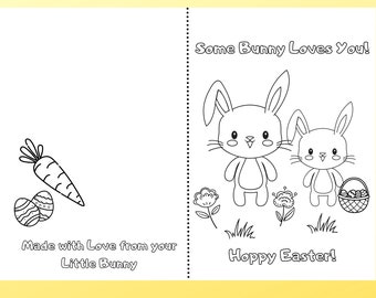 Peeps Printable Foldable Kids Easter Card to Color and Give to ...