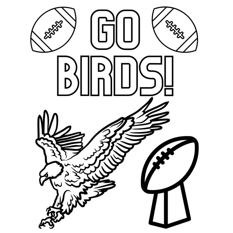 Go Birds Kids Printable Coloring Page - Etsy