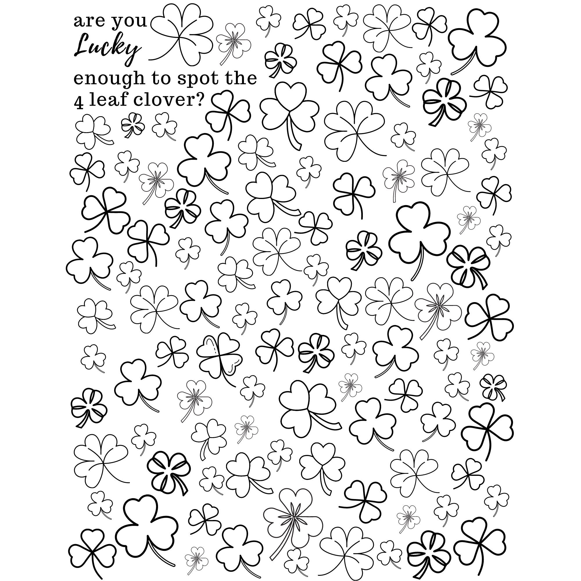 Shamrock Search St Patrick's Day Printable Coloring Pages - Are You ...