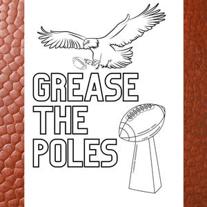 Grease the Poles! Kids Eagles Printable Coloring Page - Etsy