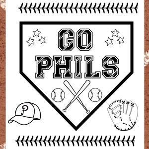 Go Phils! Phillies Kids Printable Coloring Page - Etsy