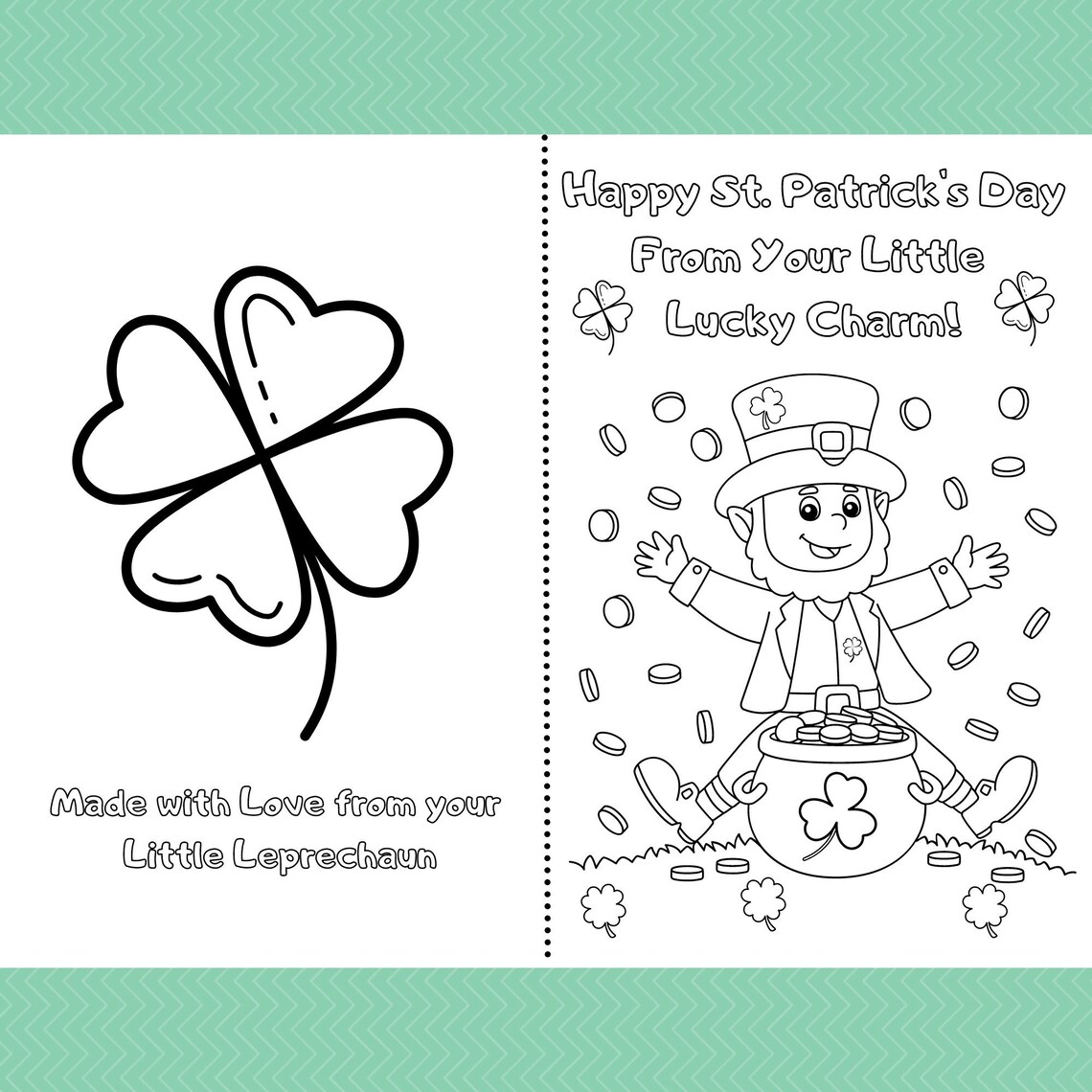 Little Lucky Charm Printable Foldable St Patrick's Day Kid Card to ...