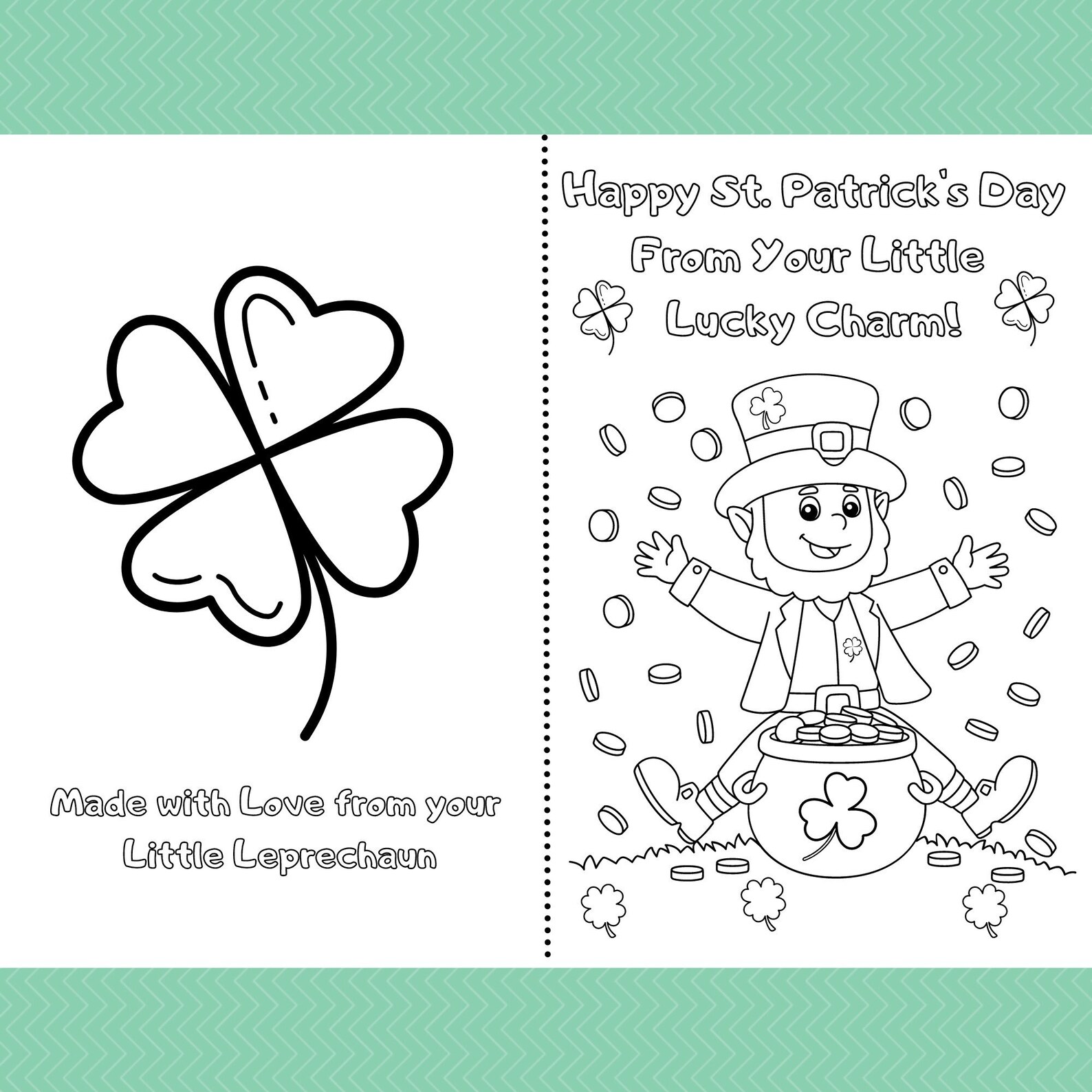 Little Lucky Charm Printable Foldable St Patrick's Day Kid Card to ...