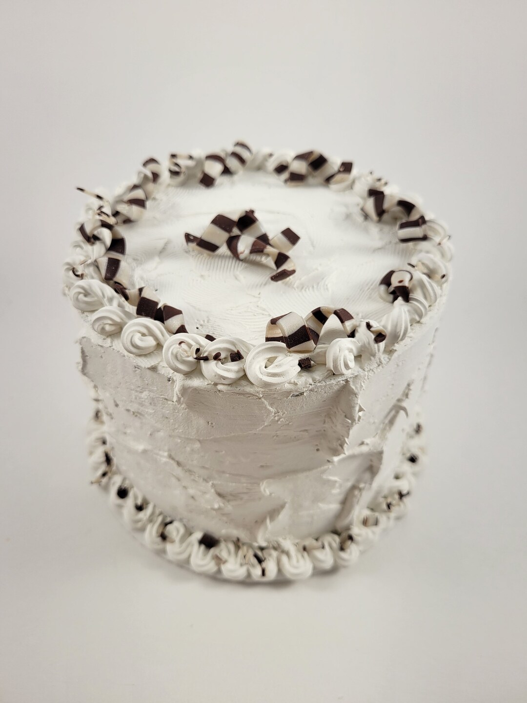 Vanilla Display Cake With Chocolate Shavings Fake faux 4.8 Inch Wide ...