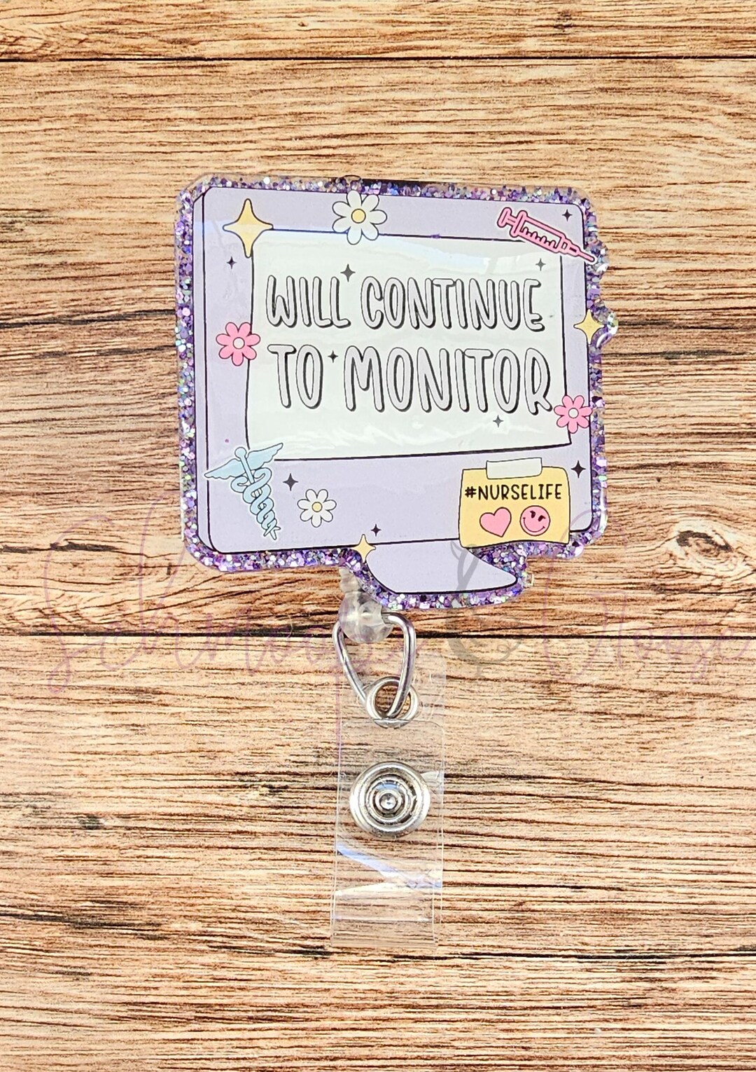 Will Continue to Monitor Badge Reel, Nurse Life Badge Reel, Gift for ...