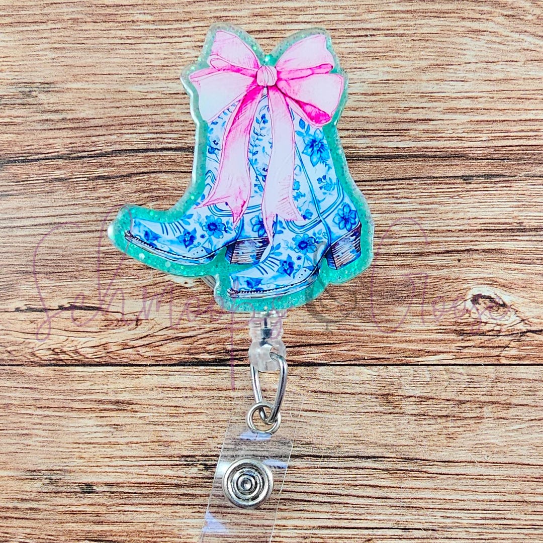 Cowgirl Boots Badge Reel, Western Badge Reel, Nurse Badge Reel, Teacher ...