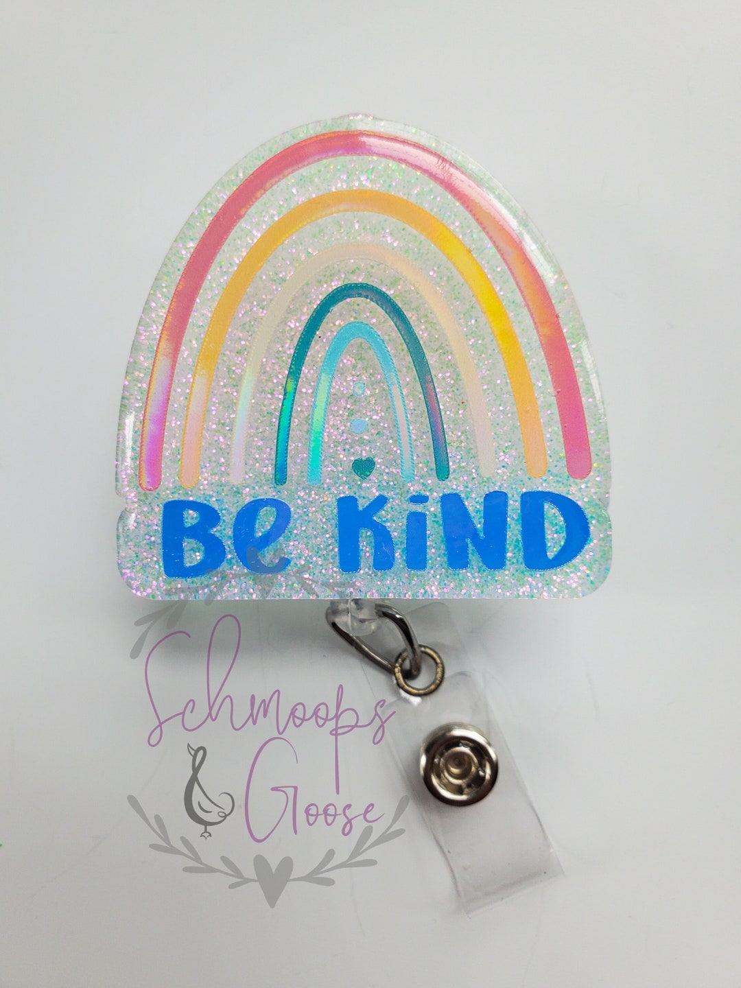 Holographic Be Kind Badge Reel, Nurse Badge Reel, Teacher Badge Holder ...
