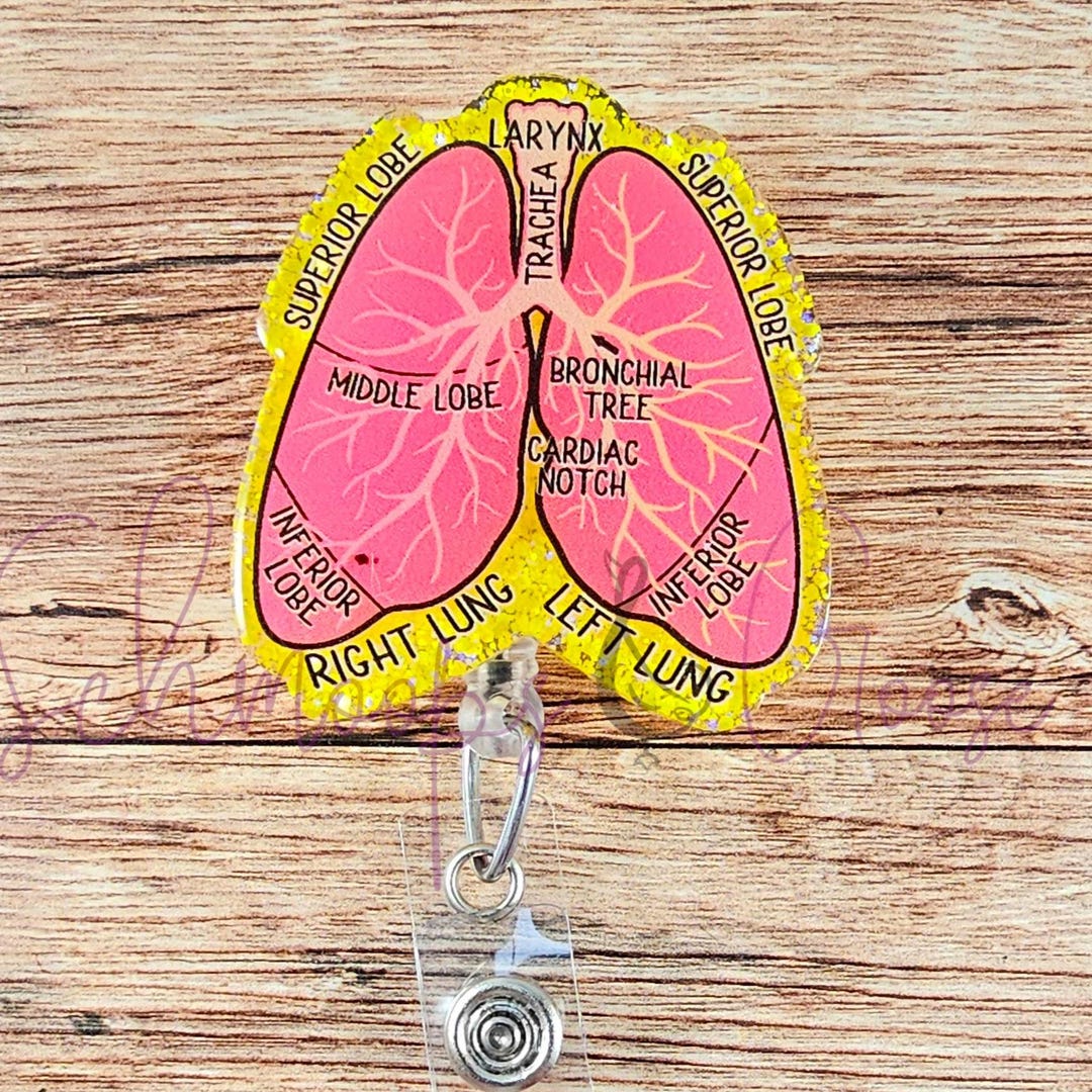 Anatomical Lungs Badge Reel, Respiratory Badge Reel, Lungs Badge Reel ...