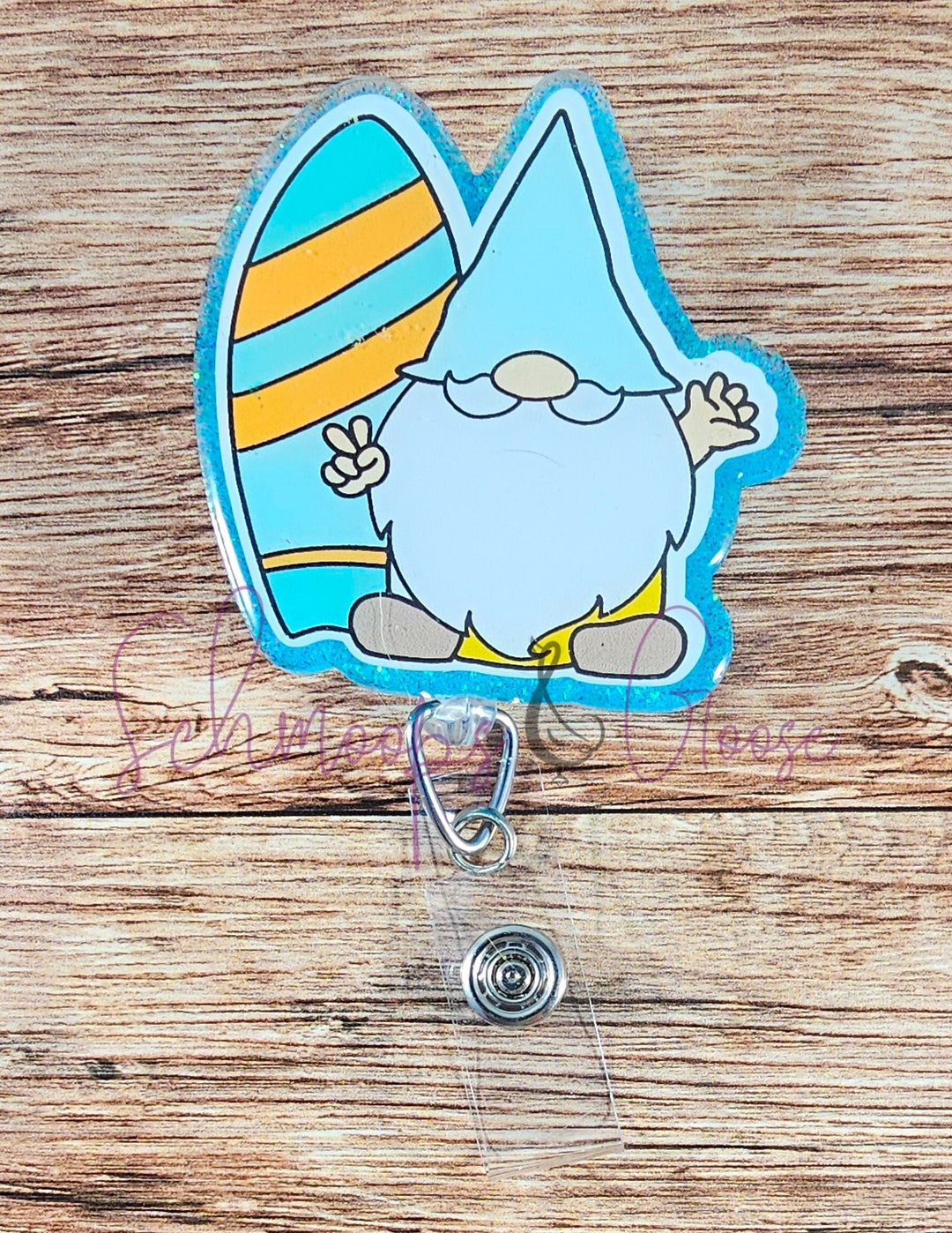 Summer Gnome, Surfing Gnome, Gnome Badge Reel, Nurse Badge Reel ...