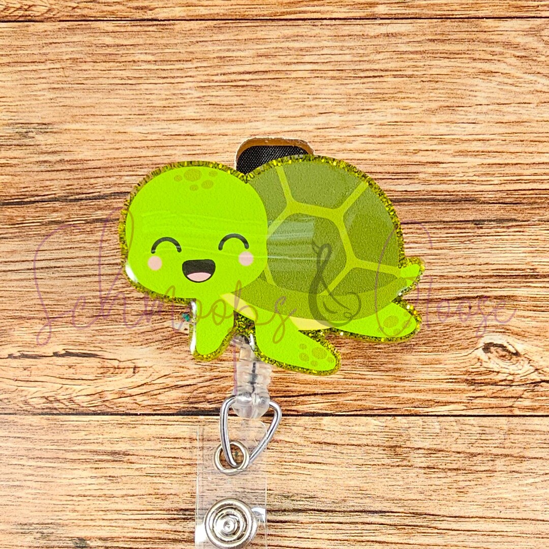 Sea Turtle Badge Reel, Cute Turtle Badge Reel, Animal Badge Reel, Nurse ...