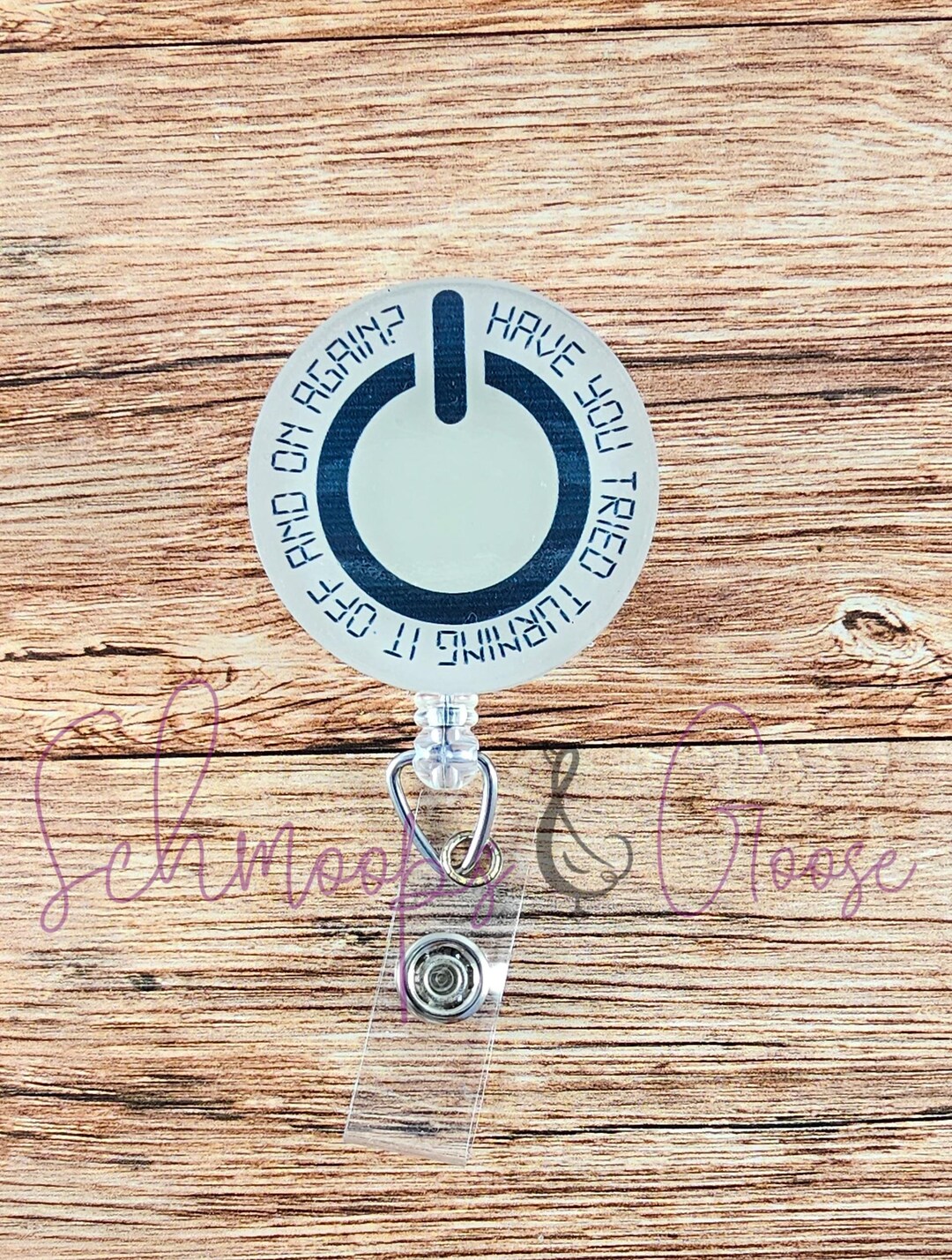 Glow in the Dark Power Button, IT Badge Reel, Sassy Badge Reel, Funny ...