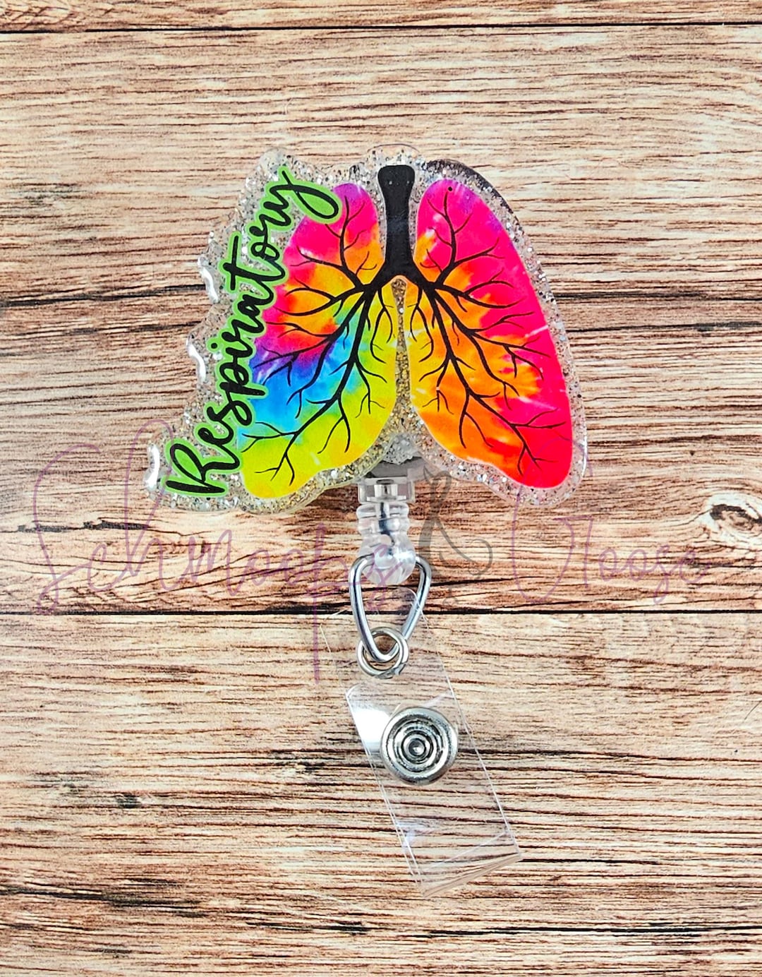 Respiratory Lungs Badge Reel, Respiratory Therapist Badge Reel, Tie Dye ...