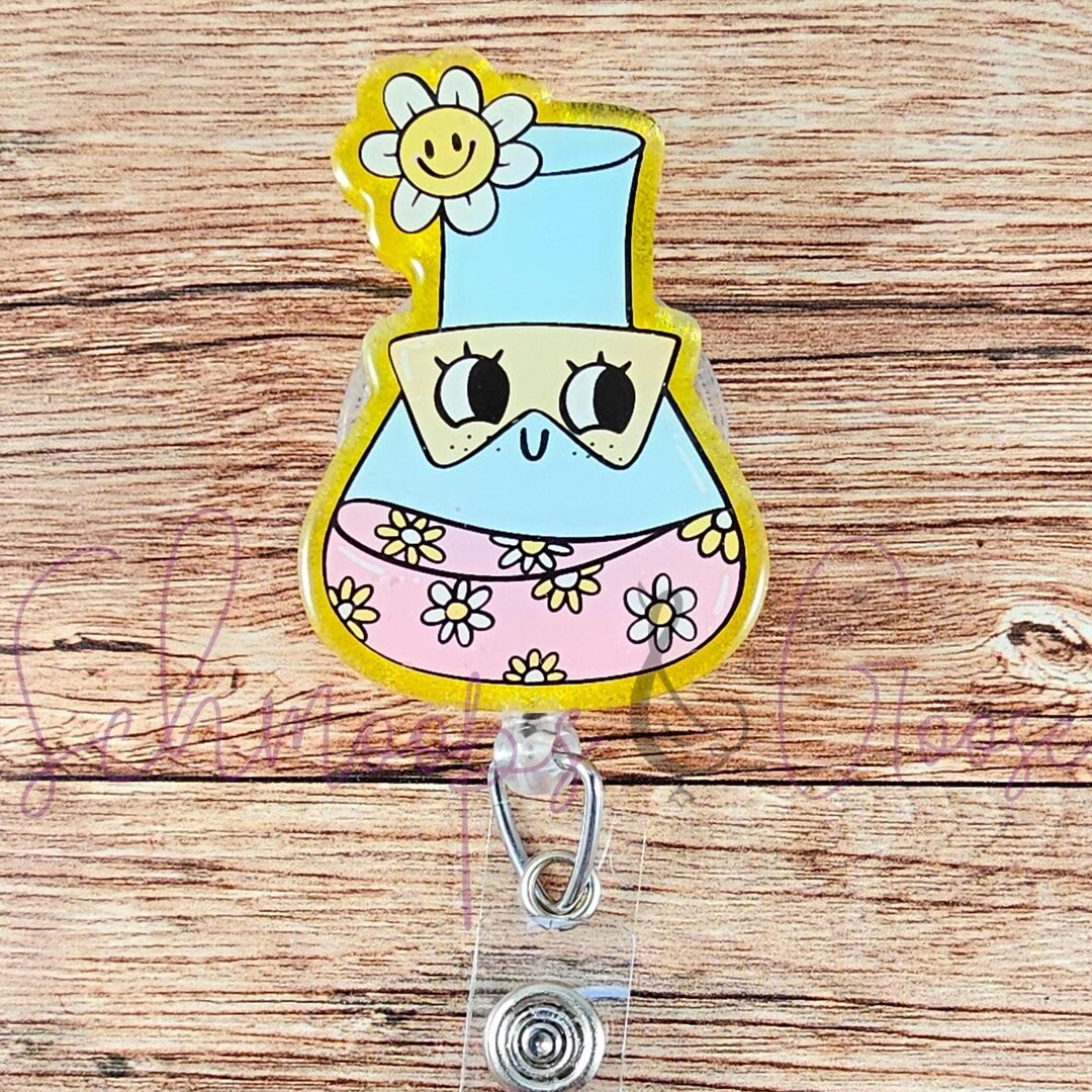 Lab Beaker Badge Reel, Lab Tech Badge Reel, Science Teacher Badge Reel ...