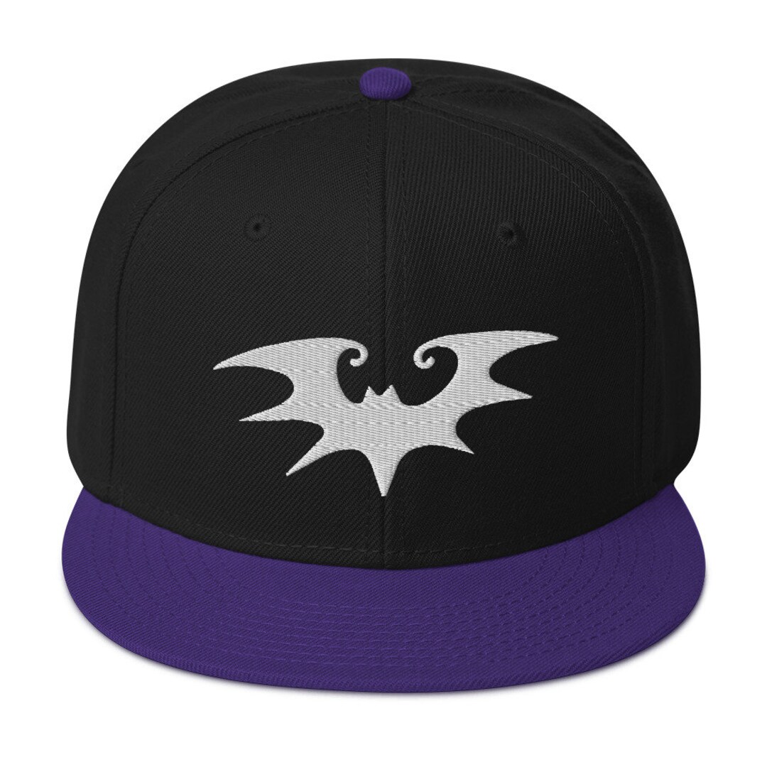 Spooky Goth Vampire Bat Embroidered Flat Bill Cap Snapback Hat - Etsy