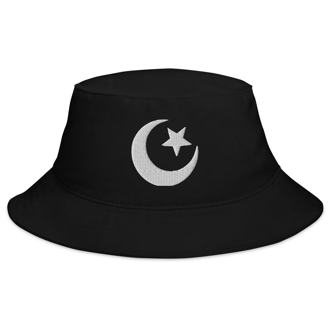 Star and Crescent Moon Ancient Symbol Embroidered Bucket Hat - Etsy