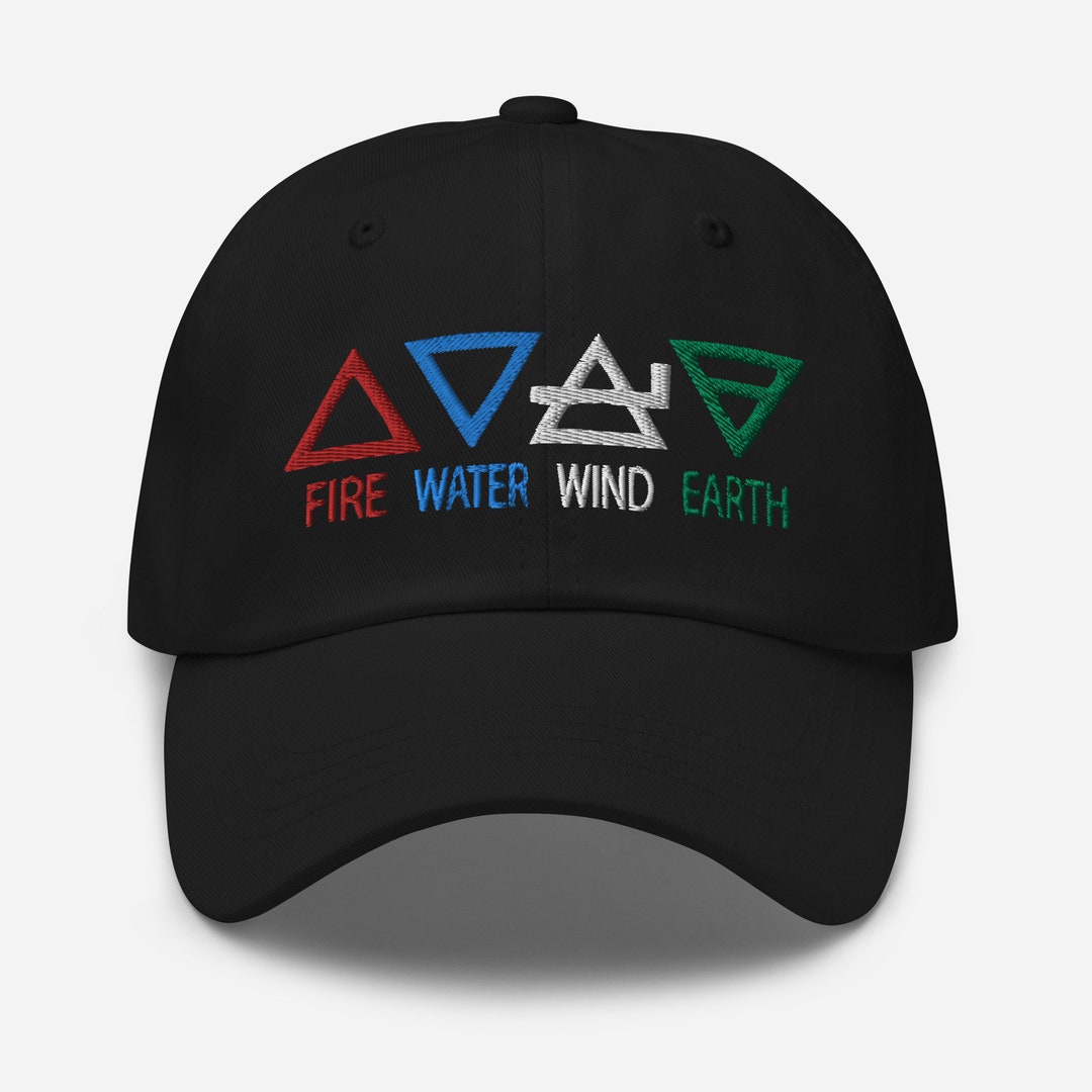 Four Elements of Matter: Fire, Water, Wind, Earth Embroidered Baseball ...