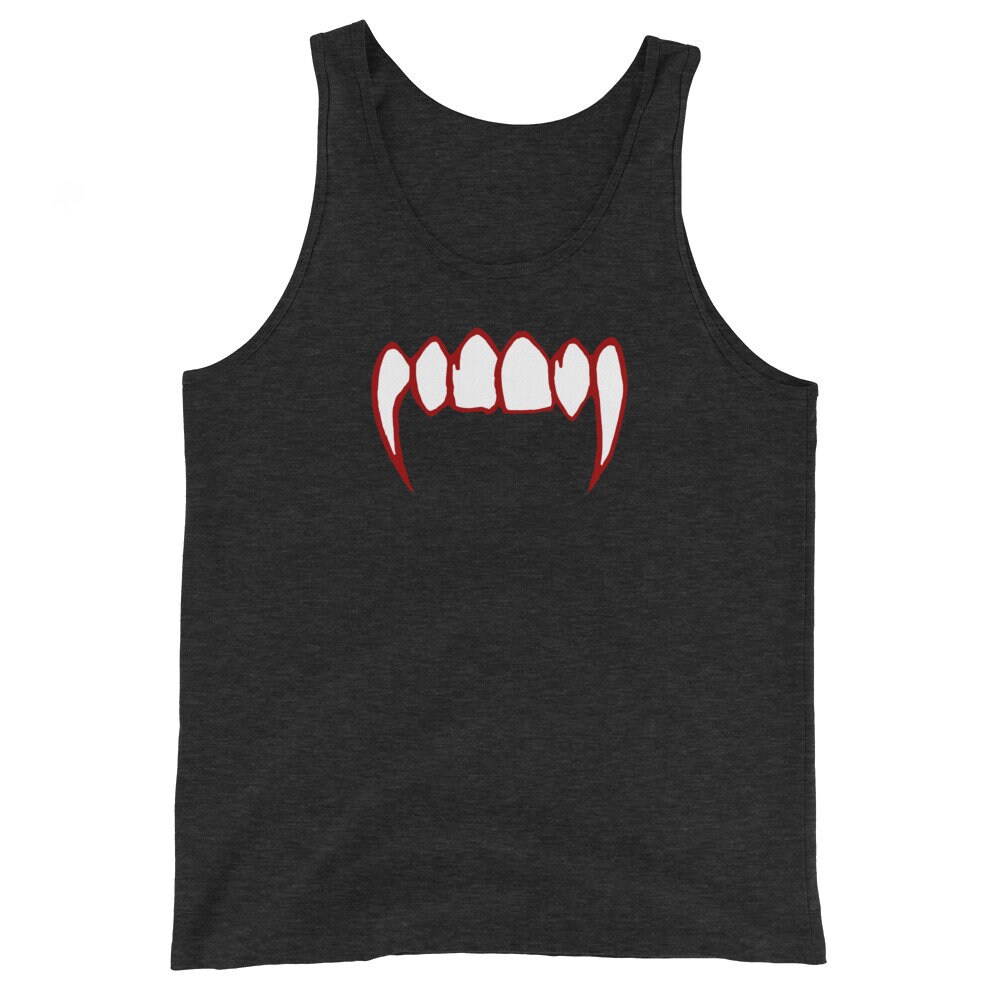 Bloody Vampire Fangs Horror Teeth Men's Tank Top Shirt - Etsy