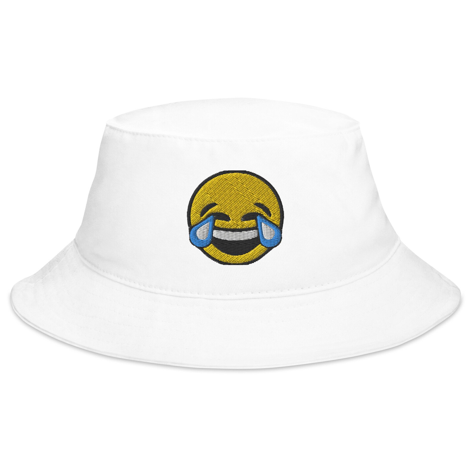 Tears of Joy Emoji Embroidered Bucket Hat Crying Emoticon - Etsy
