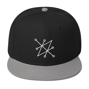 White Sigil of Fallen Angel Azazel Occult Symbol Embroidered Flat Bill ...