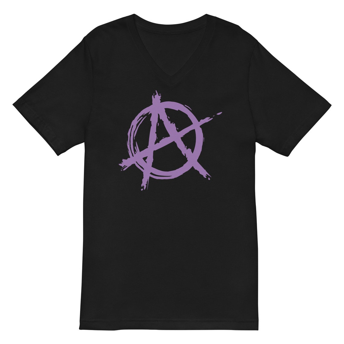 Purple Anarchy is Order Symbol Punk Rock Women’s Short Sleeve V-neck T ...