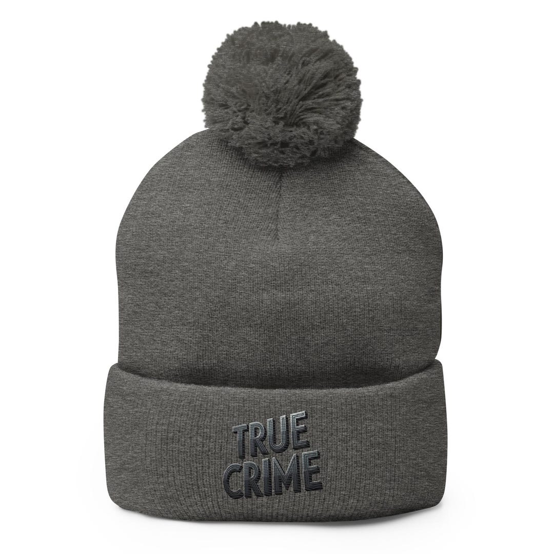 Detective Style True Crime Pom-pom Beanie – Embroidered Sleuth Hat for ...