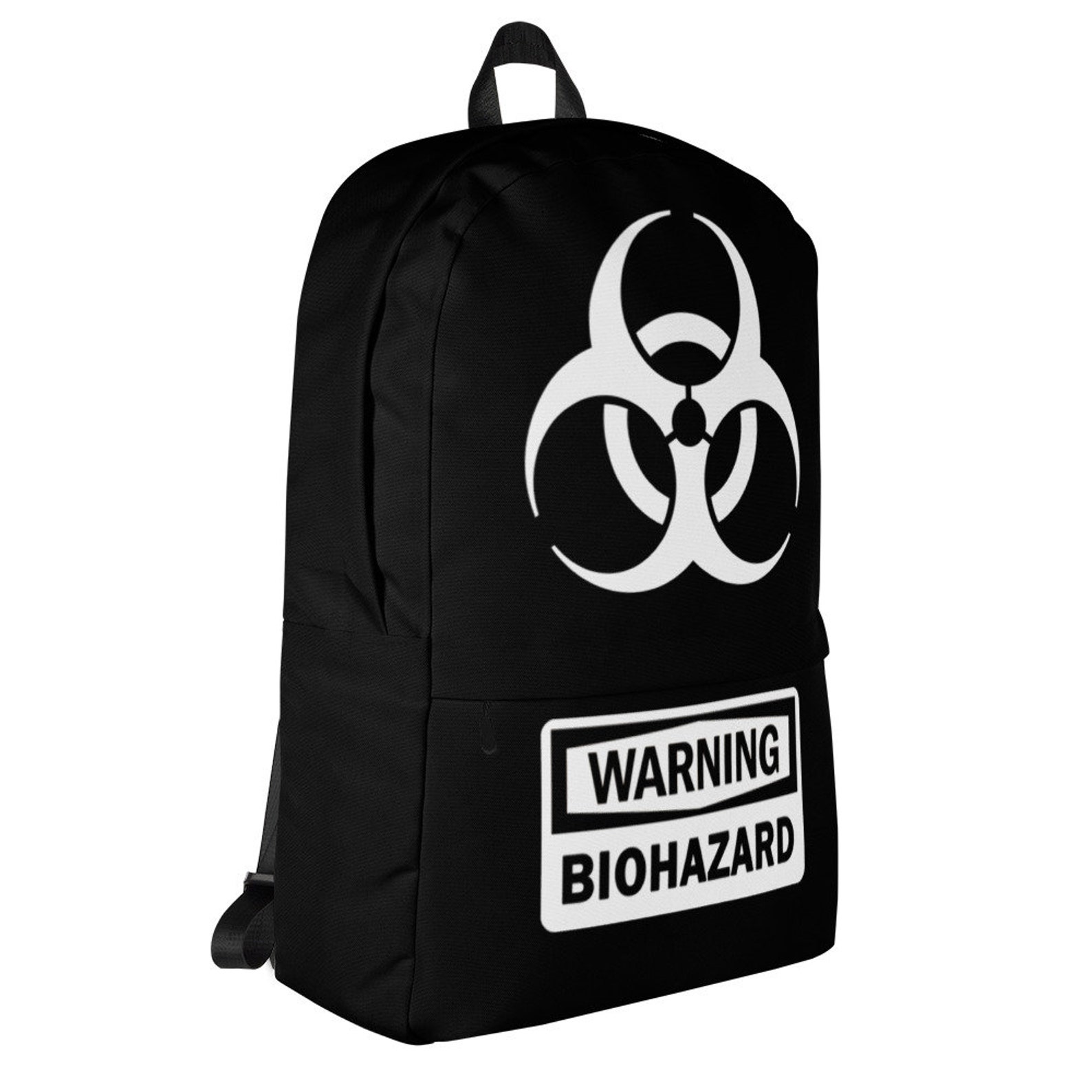 White Bio Hazard Symbol Warning Sign Backpack School Bag - Etsy