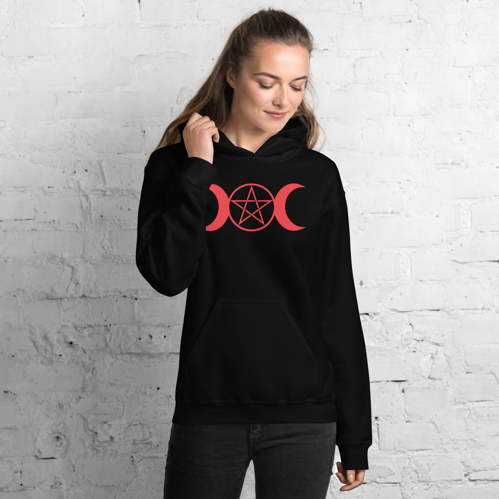 Red Triple Moon Goddess Wiccan Pagan Symbol Unisex Hoodie Sweatshirt - Etsy