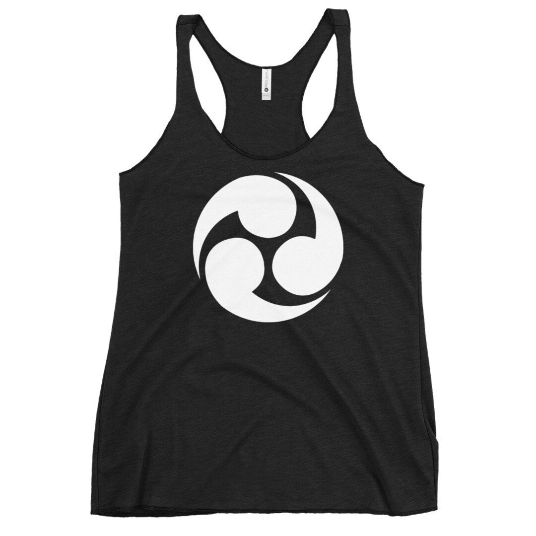 White Tomoe Mitsudomoe Japanese Symbol Anime Women's Racerback Tank Top ...