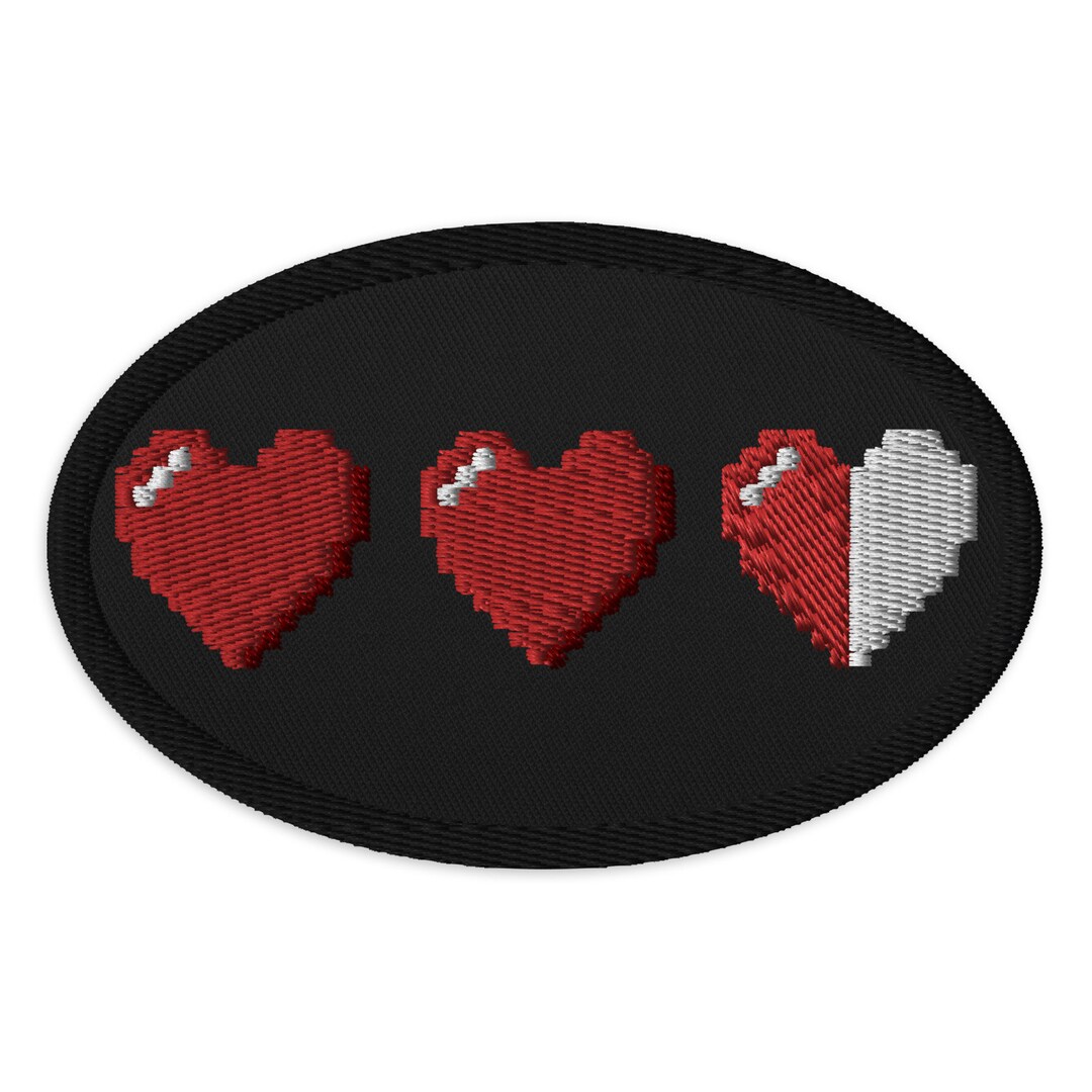 3 Heart Meter Retro 8 Bit Video Game Pixelated Embroidered Patch - Etsy