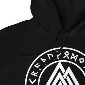 Valknut Symbol With Viking Runes Triangles of Power Unisex Hoodie ...