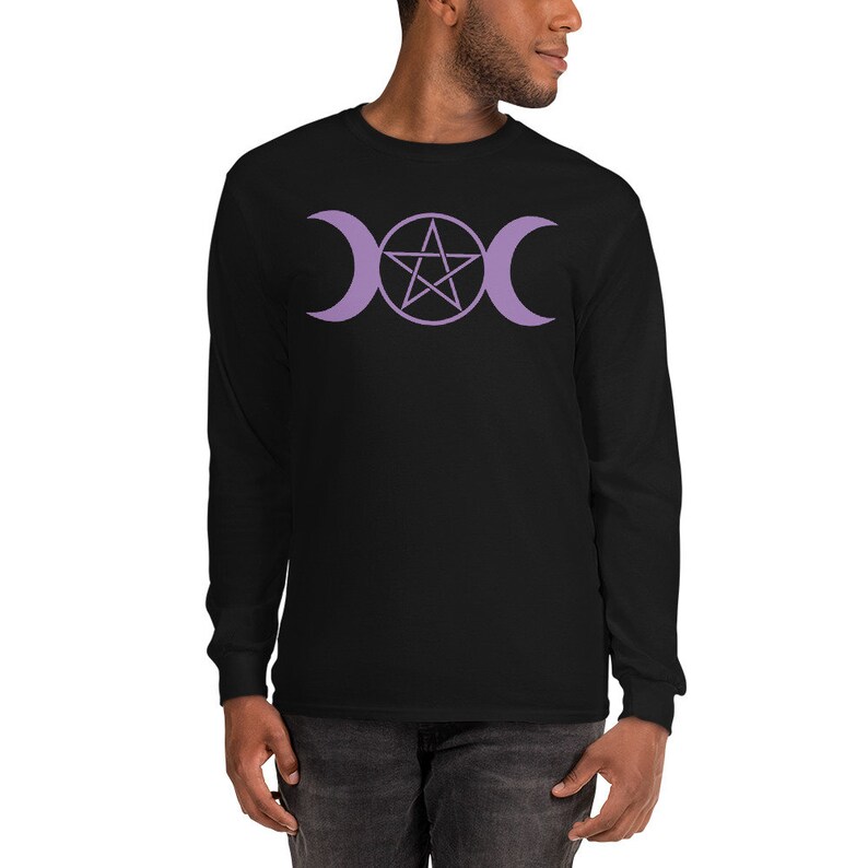 Purple Triple Moon Goddess Wiccan Pagan Symbol Long Sleeve Shirt - Etsy