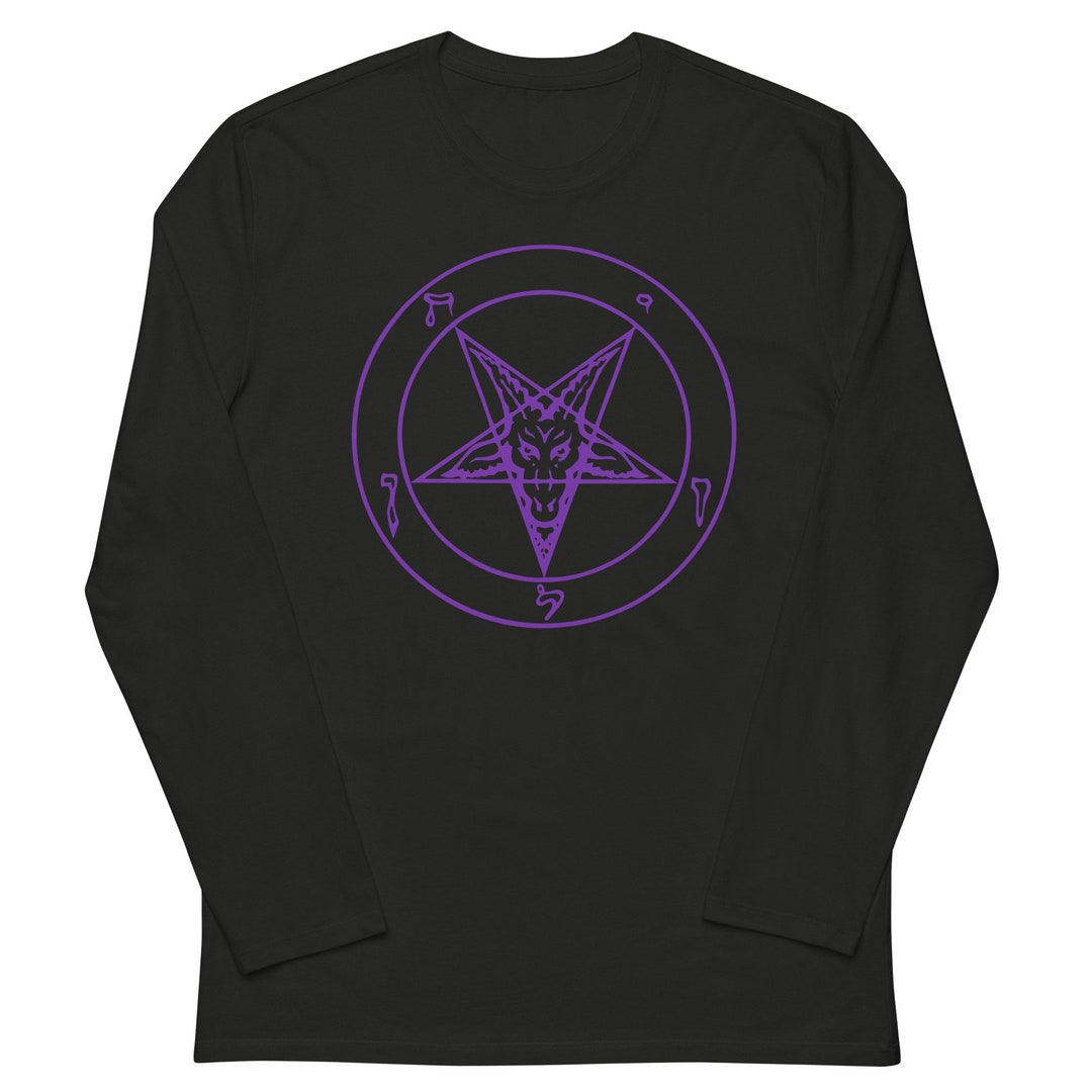 Sigil of Baphomet Insignia of Satan Women's Fashion Long Sleeve Shirt ...