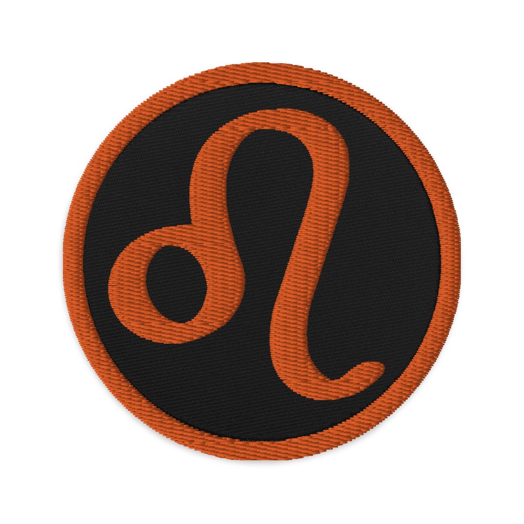 Zodiac Sign Leo Embroidered Patch Astrology Horoscope Orange Thread - Etsy