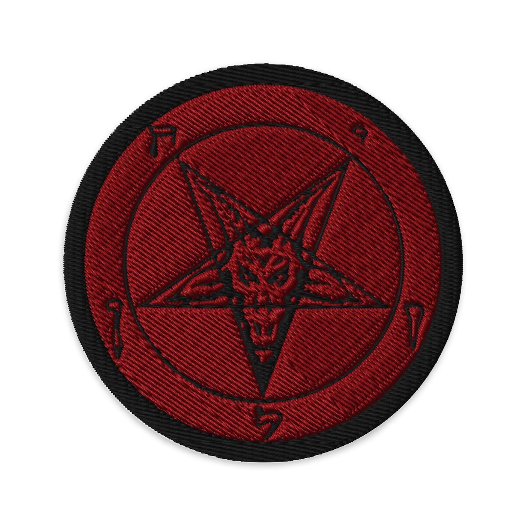 Red Baphomet Sigil Patch – Gothic Embroidered Iron on Applique for ...
