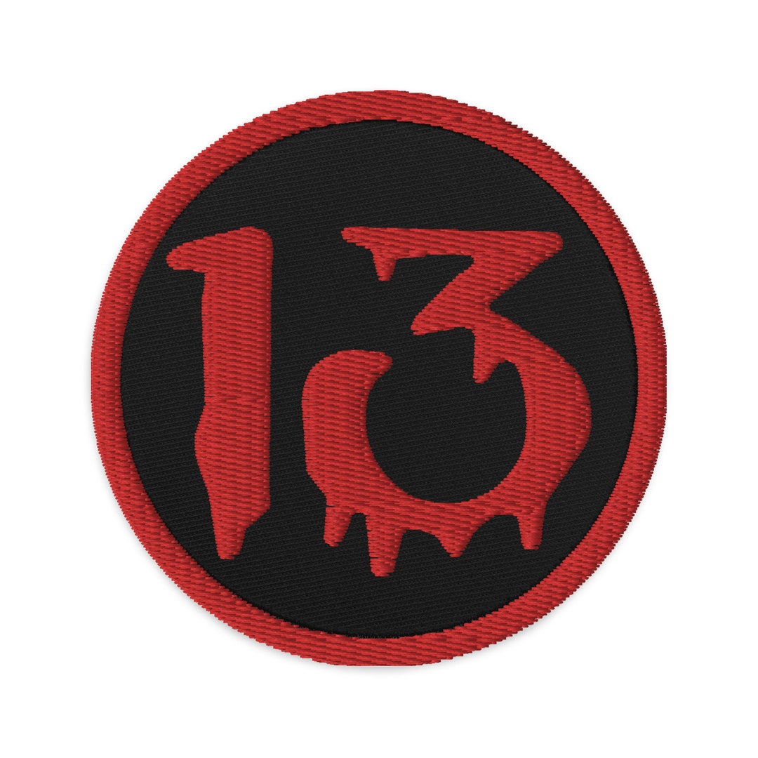 Bloody Number 13 Lucky Halloween Embroidered Patch Unlucky # Red Thread ...