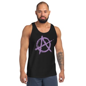 Purple Anarchy is Order Symbol Punk Rock Men's Tank Top - Etsy