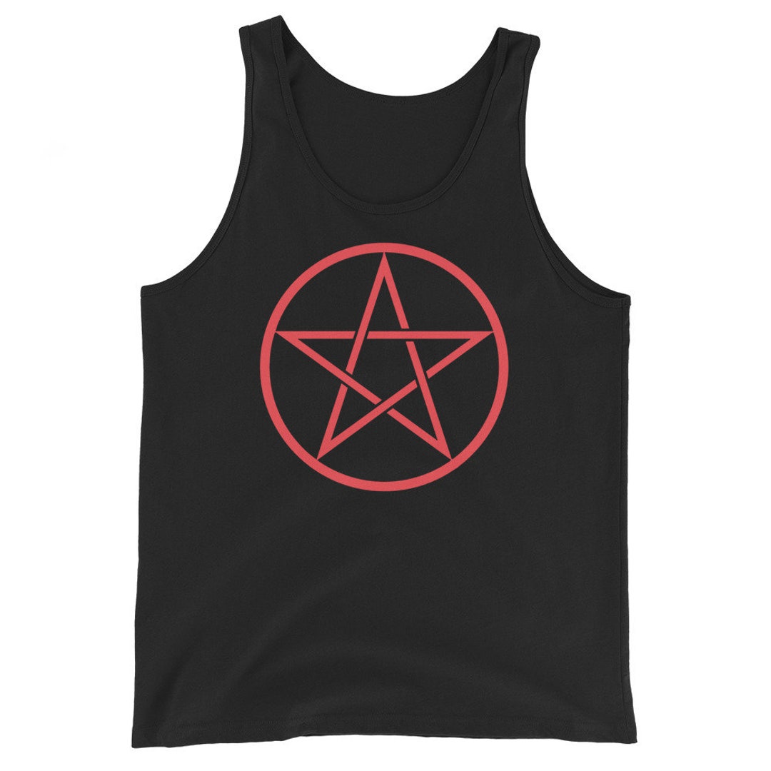 Red Goth Wiccan Woven Pentagram Men's Tank Top - Etsy