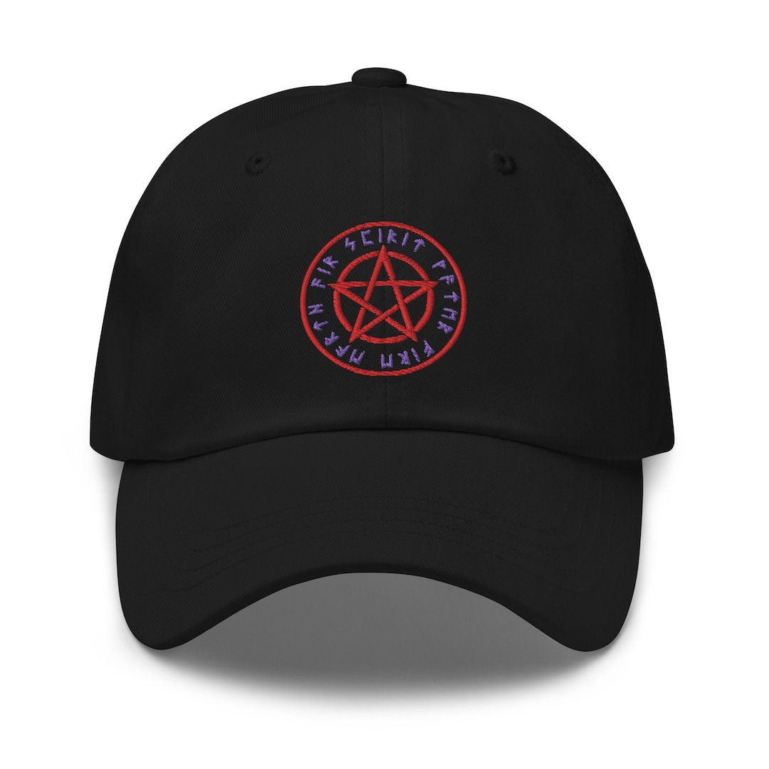 Rune Script Wiccan Ritual Pentagram Embroidered Baseball Cap Pagan Dad ...