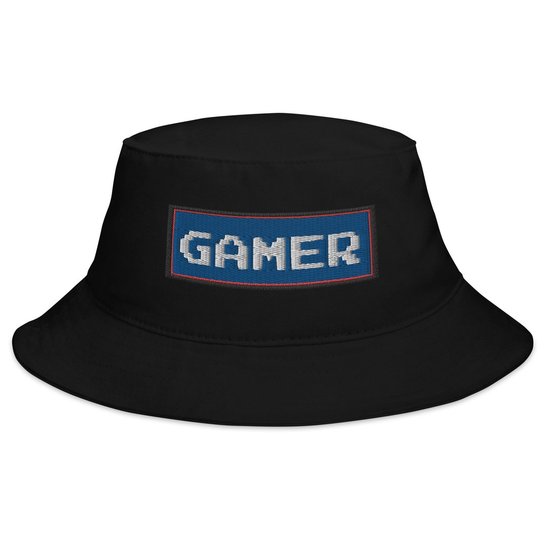 80's Retro Style 8 Bit Gamer Embroidered Bucket Hat - Etsy
