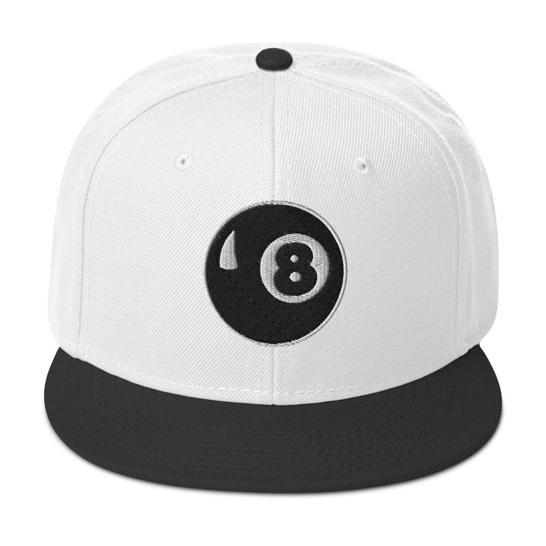8 Ball Pool Billiards Embroidered Flat Bill Cap Snapback Hat - Etsy
