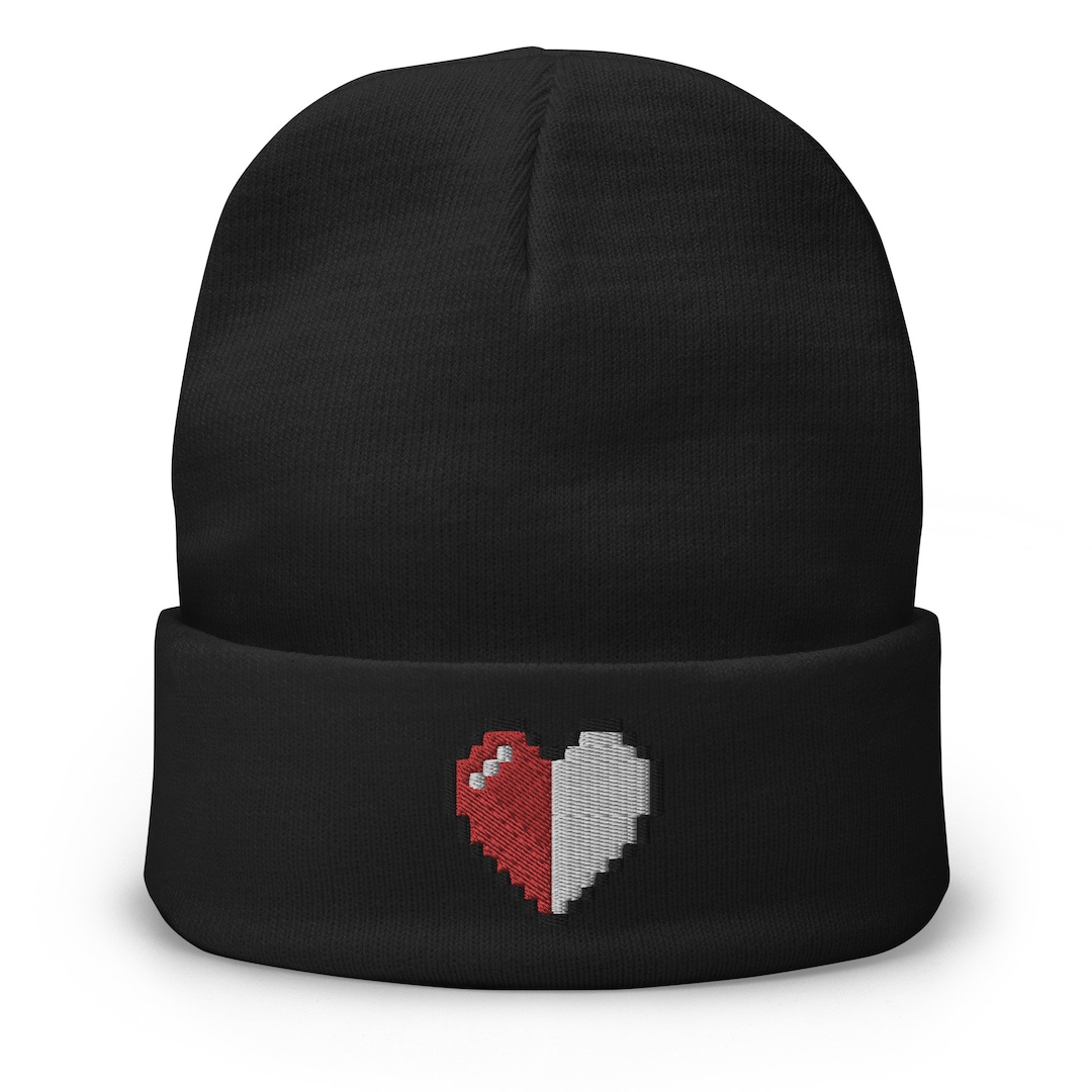 Retro 8 Bit Video Game Pixelated Half Life Heart Embroidered Cuff ...