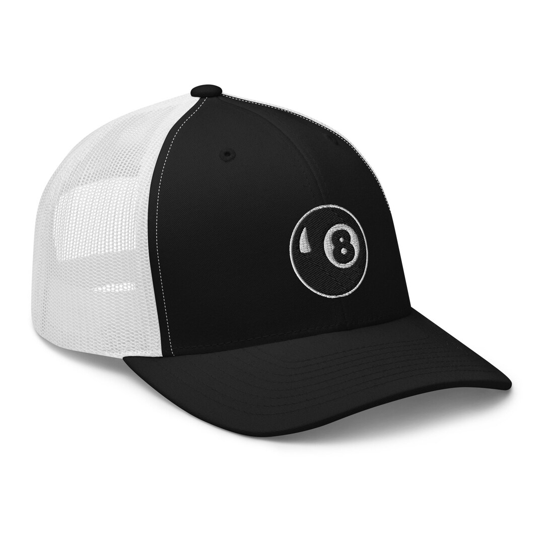 8 Ball Pool Billiards Embroidered Retro Trucker Cap Snapback Hat - Etsy